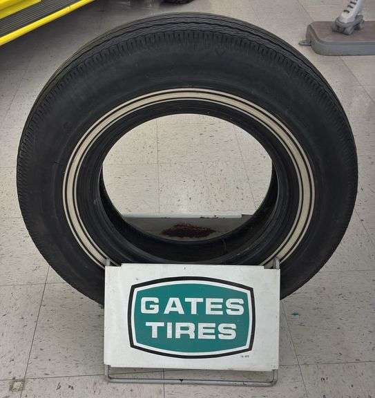Vintage Gates Tires Display Stand w/ Tire - Kraft Auction Service, LLC