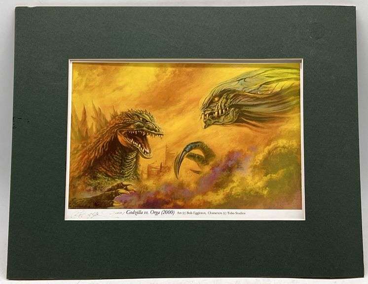 (D) Godzilla vs, Orga Bob Eggleton Signed print - Kraft Auction Service ...