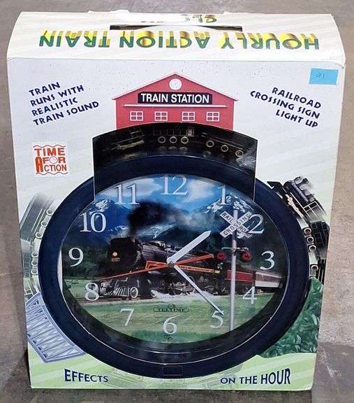 (YZ) Boxed Time For Action Hourly Action Train Clock - Kraft Auction ...