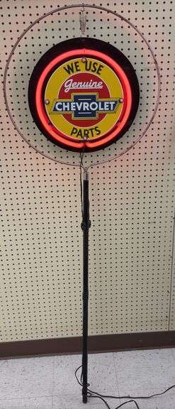 Custom DS Chevrolet / Mobilgas Neon Sign - Kraft Auction Service, LLC