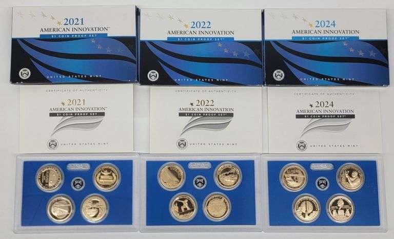 2021-2022-2024 United States Mint American Innovation $1 Proof Coin ...