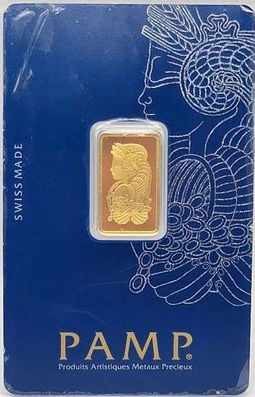 Swiss PAMP 5 Gram .9999 Fine Gold Bar In Original Packaging - Kraft ...