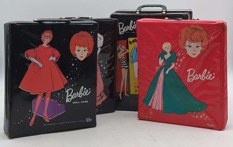 (F) Vintage 1960's Barbie Carrying cases. Approx 12" x 10". (Cases ...