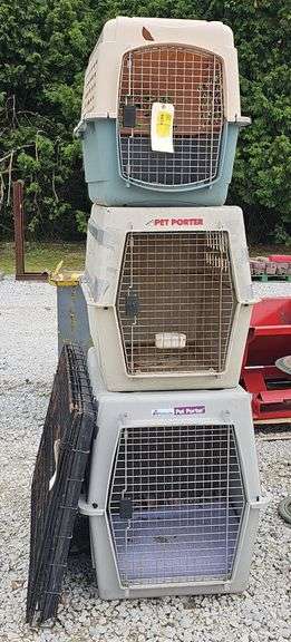(K) Three Sizes Of Petmate/Pet Porter Pet Carriages And A Collapsible ...