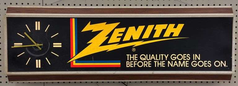 Vintage Zenith Lighted Advertising Clock - Kraft Auction Service, LLC