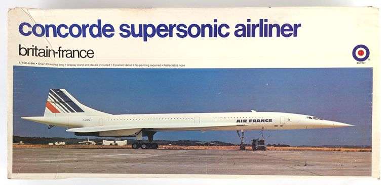 1/100 Scale Entex Concorde Supersonic Airliner France Airplane Model ...