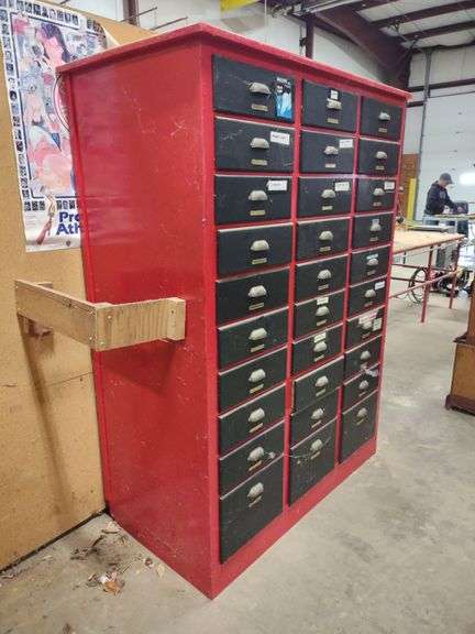 Painted Card Catalog Cabinet - Kraft Auction Service, LLC