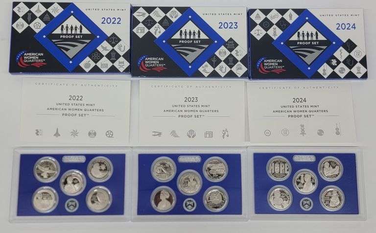 2022-2023-2024 United States Mint American Women Quarters Proof Sets ...