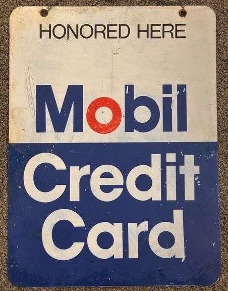 DST Mobil Credit Card Honored Here Hanging Advertising Sign - Kraft ...