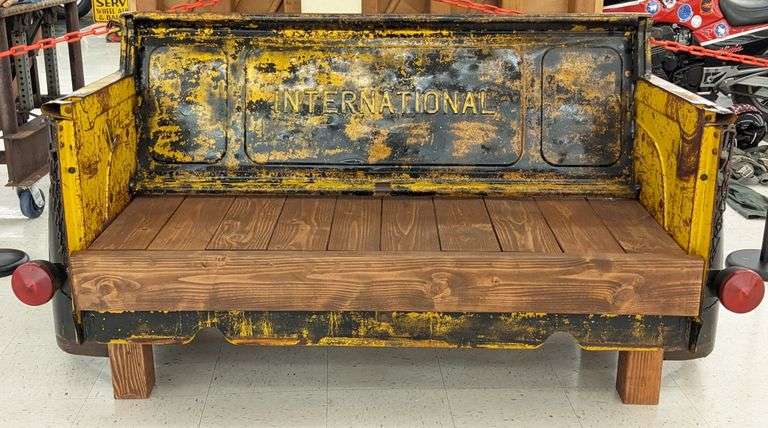 Custom Vintage International Pickup Truck Bed Bench - Kraft Auction ...