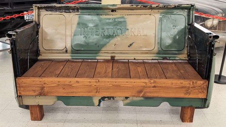 Custom Vintage International Pickup Truck Bed Bench - Kraft Auction ...