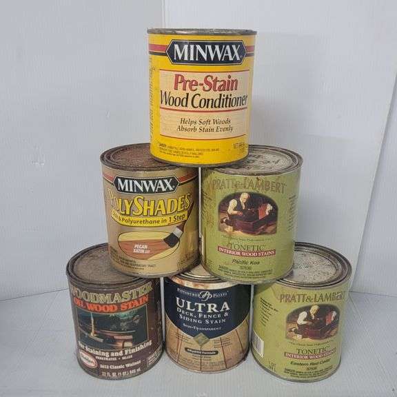 (G) Crate Of Wood Stain Cans - Kraft Auction Service, LLC