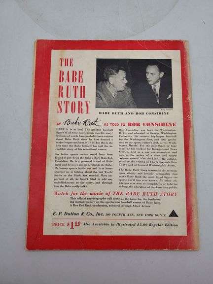 Autograph Signature Babe Ruth Signed on The Babe Ruth Story Book ...