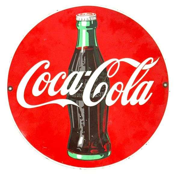 Coca-Cola Round Porcelain 11" Advertisement Sign - Kraft Auction ...
