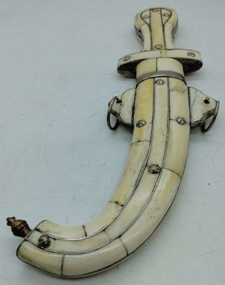 (F) Antique Ottoman Empire Curved Dagger w Scabbard - Kraft Auction ...