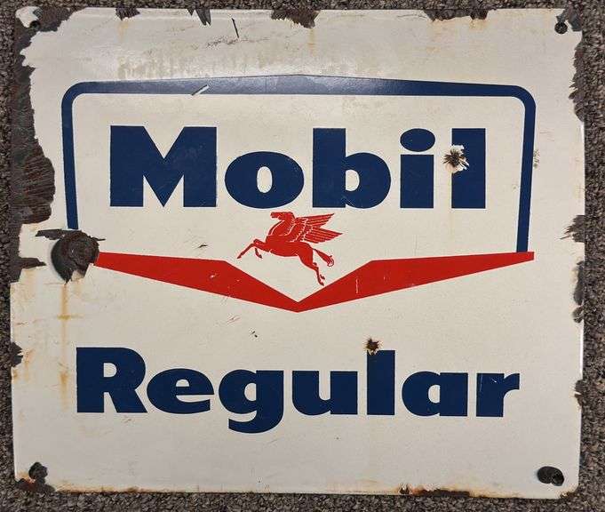 SSP Mobil Regular Gasoline Pump Plate - Kraft Auction Service, LLC