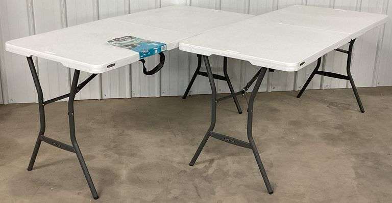 (JJ) Lifetime 5 Foot Folding Tables - Kraft Auction Service, LLC