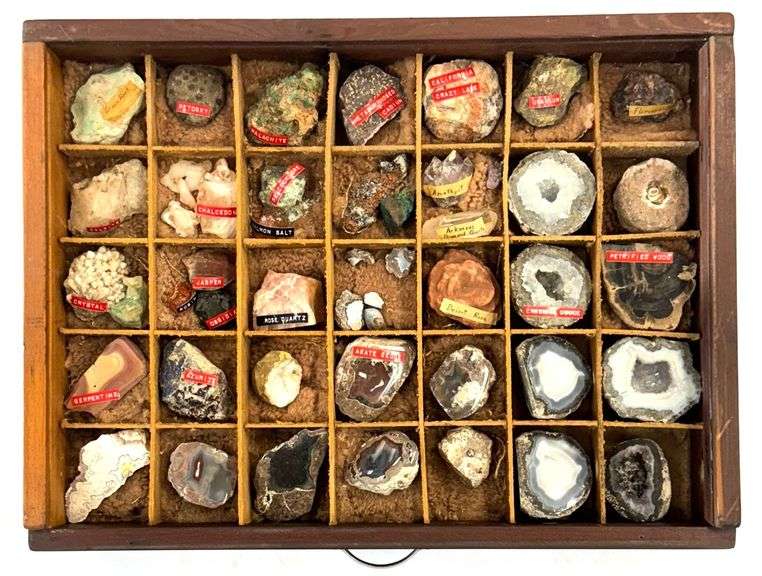 Collection Of Various Rocks, Agate Geodes And Mineral Specimens - Kraft ...