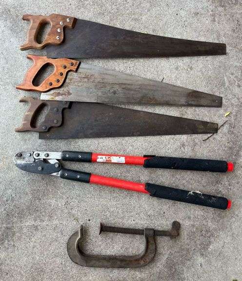 Hand Saws, Anvil Loppers, C-Clamp - Kraft Auction Service, LLC