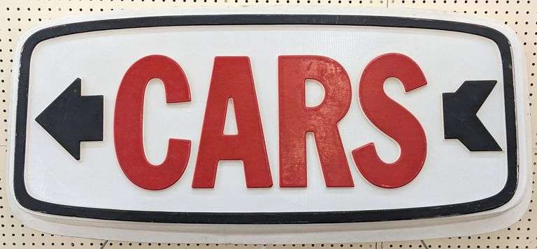 Vintage Cars Embossed Plastic Sign - Kraft Auction Service, LLC