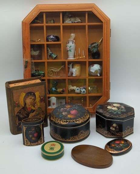 (G) Shadow Box w/ Trinkets, Trinket Boxes and Jewelry Box. 16 inch ...