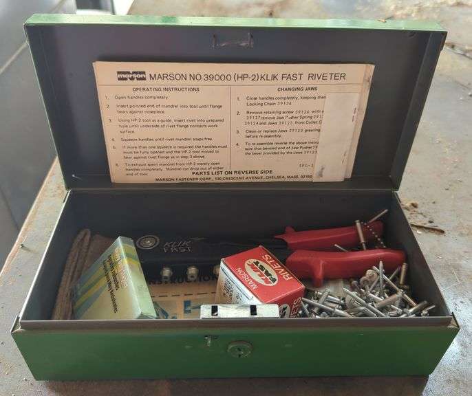 Marson No 39000 (HP-2) Klik Fast Riveter - Kraft Auction Service, LLC