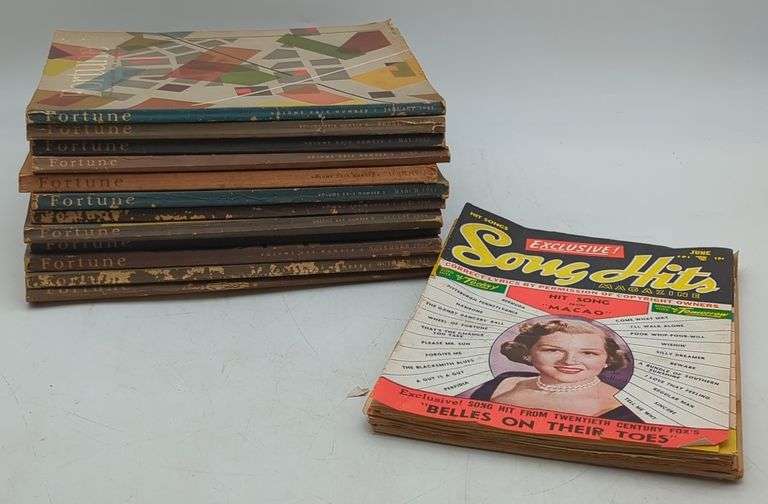 (F) Vintage Fortune Magazines with Song Hits Magazine. Early 40's ...