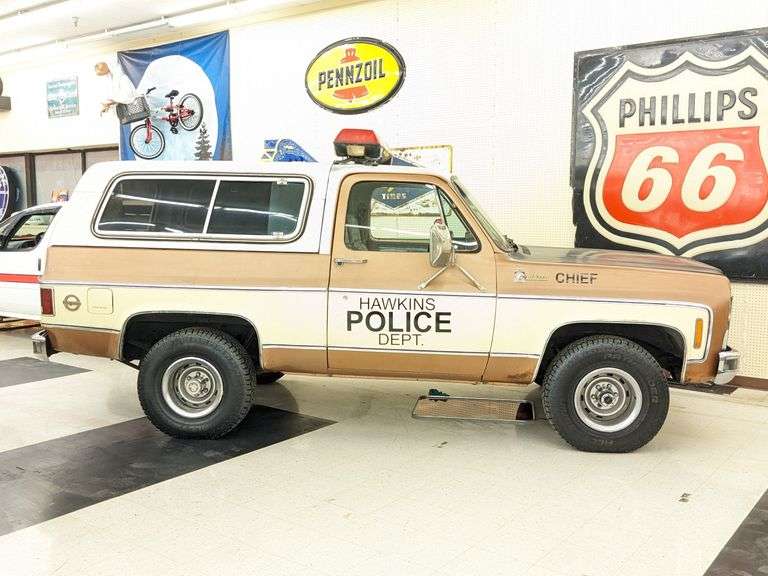 Stranger Things Hawkins Police 1980 Chevrolet K5 Blazer - Kraft Auction ...