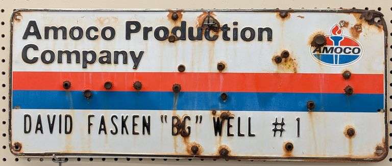 SSP Amoco Texas Well “BG” #1 Marker Sign - Kraft Auction Service, LLC