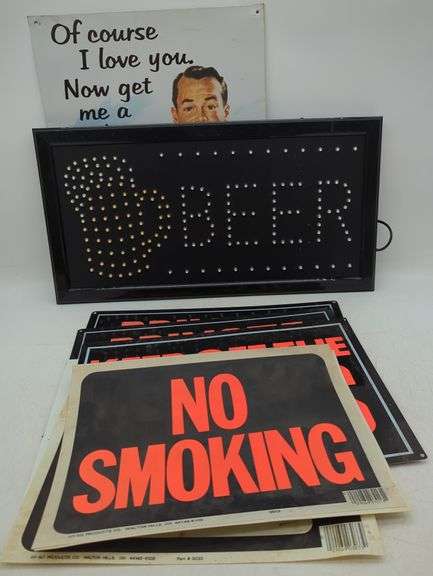 (ST) Signs. Light Up Beer Sign. Posted Signs. Keep off The Grass ...