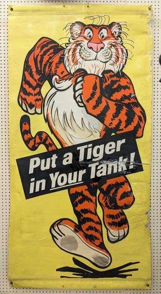 7ft Vintage Esso “ Put a Tiger In Your Tank” Banner - Kraft Auction ...