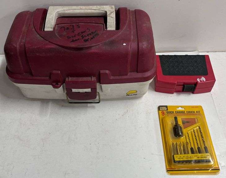 (AB) Plastic Tool Box, Drill Bit Carrying Case, And Quick Change Chuck ...