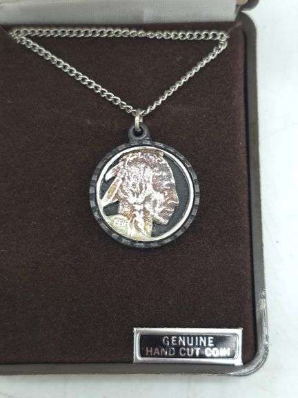 (F) Two Hand Cut Coin Necklaces - Kraft Auction Service, LLC