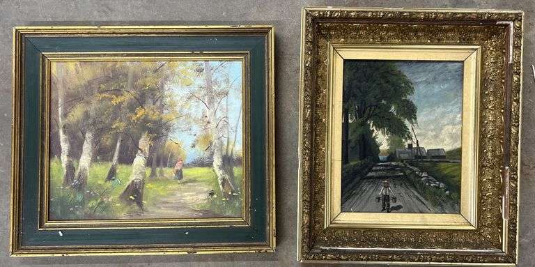 (J) Paintings Of People On Roads - Kraft Auction Service, LLC