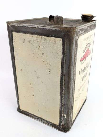 Early Gargoyle Mobiloil Arctic 5 Gallon Oil Can w/ Cap - Kraft Auction ...