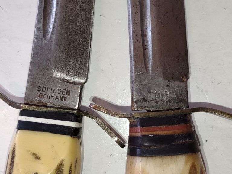 (CC) Vtg. Solingen German Fixed Blade Hunting Knives - Kraft Auction ...