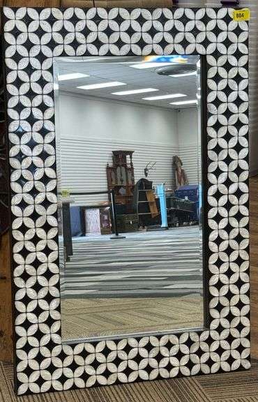 Mosaic Mother of Pearl Inlay Mirror - Kraft Auction Service, LLC