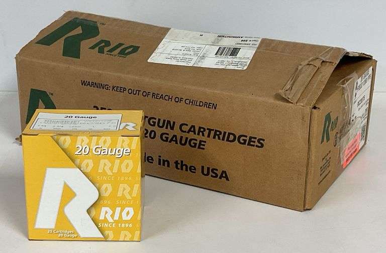 (K) 250 Rounds Rio 20 Gauge Shotgun Shells - Kraft Auction Service, LLC