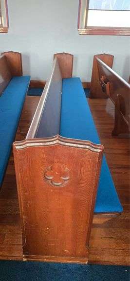 (KL) READ DESCRIPTION BEFORE BIDDING Church Pew 12 Feet Long x 34 1/5 ...
