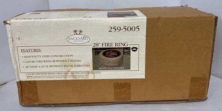 (G) Backyard Creations 28” Fire Ring. - Kraft Auction Service, LLC