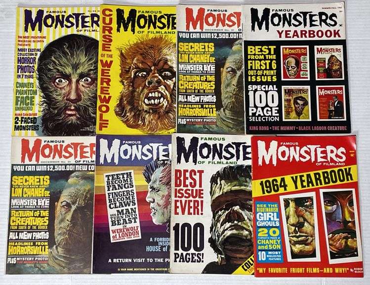 (AF) 8 Famous Monsters of Filmland Magazines - Kraft Auction Service, LLC