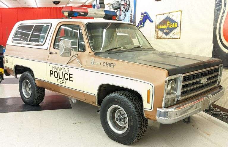 Stranger Things Hawkins Police 1980 Chevrolet K5 Blazer - Kraft Auction ...