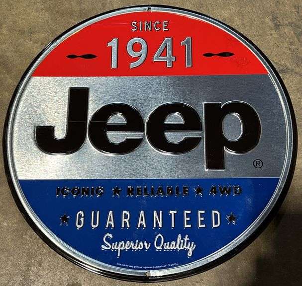 (GH) Jeep Sign 12 Inches around - Kraft Auction Service, LLC
