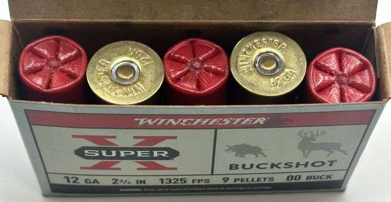 (DV) Winchester Super-X 12 Gauge Buckshot Shotshells - Kraft Auction ...