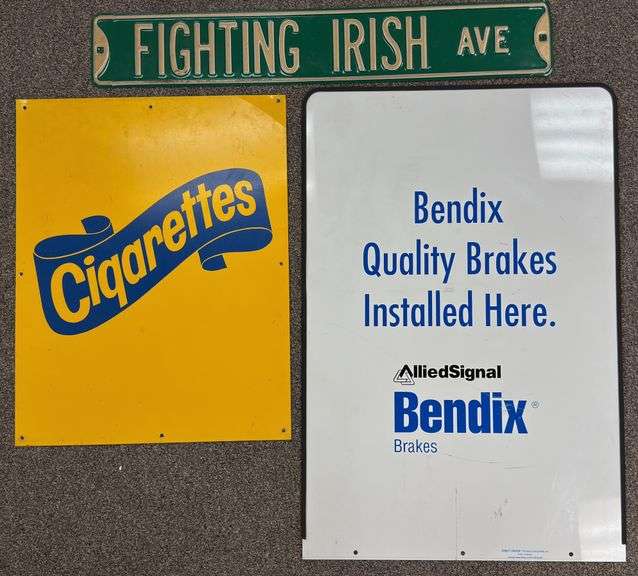 Lot Of 3 Metal Advertising Signs - Kraft Auction Service, LLC