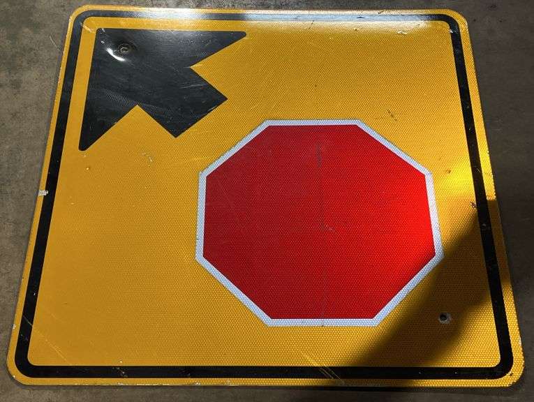 (MC) Stop Sign Ahead Directional sign 30x30 - Kraft Auction Service, LLC