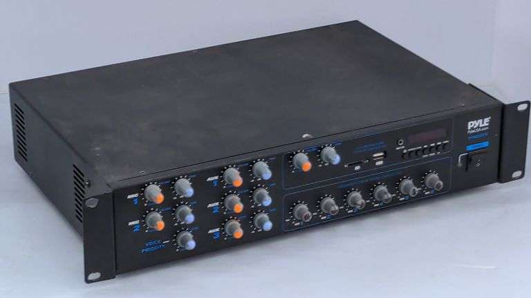 (E) Pyle PT6000CH 6-Channel Powered Bluetooth Amplifier Receiver - Kraft Auction Service, LLC