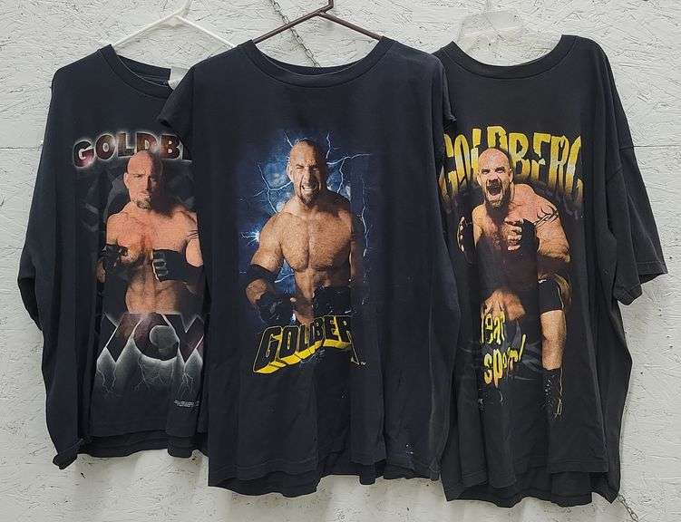 (P) Three T-Shirts/Cut-Off Shirts Featuring Professional Wrestler ...