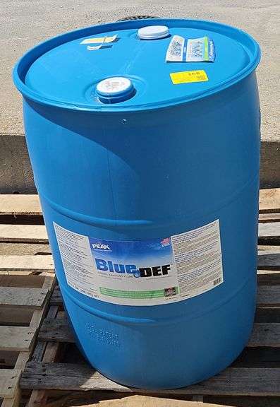 55 Gallon Plastic Drum Of PEAK Blue DEF. - Kraft Auction Service, LLC