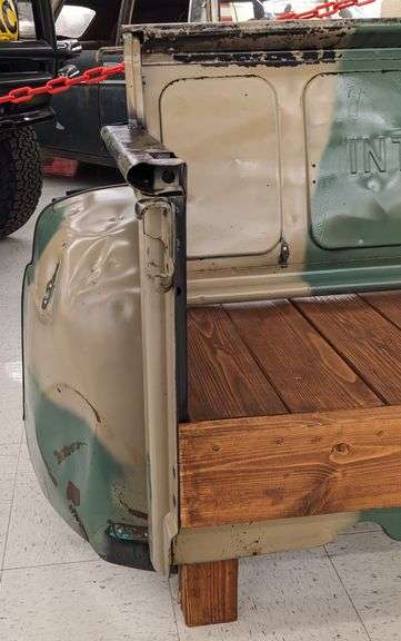 Custom Vintage International Pickup Truck Bed Bench - Kraft Auction ...